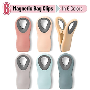 Mr. Pen- Magnetic Chip Clips, 6 Pack, Muted Morandi Chip Clips, Bag Clips, Food Clips, Bag Clips for Food, Chip Bag Clip, Chip Clips Magnetic, Chip Bag Clips, Clips for Food Packages, Kitchen Clips