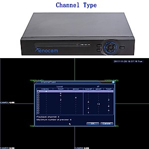 Xenocam 4CH 1080N Hybrid 5-in-1 AHD DVR (1080P NVR+1080N AHD+960H Analog+TVI+CVI) Standalone DVR CCTV Surveillance Security System Video Recorder Motion Detection， Hard Drive not Included