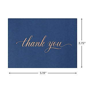 Hallmark Pack of Thank You Cards, Elegant Silver Foil (40 Thank You Notes with Envelopes)