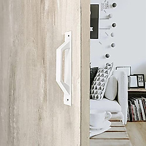 ALUWINDOORS 7.9 Inch Sliding Barn Door Handle White 2 Pack Gate Handle Wooden Door Pull Handle for Sliding Barn Door Fence Garage Shed