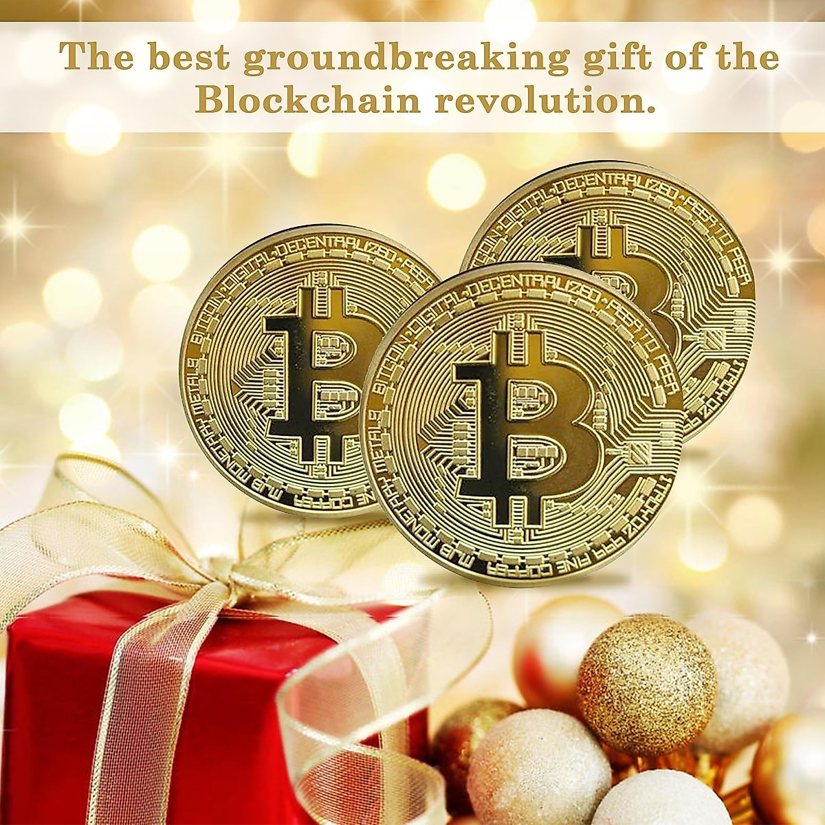 SOLIPECT 9PC Bitcoin Coin | Physical Bitcoin with Protective Case, Gold Plated Bitcoin for Commemoration, Gifts for Men (Gold)