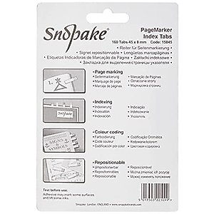 Snopake Index Tab PageMarkers with Colour Coded Tips 45 x 8 mm - 160 Tabs - Assorted [Ref: 15845]