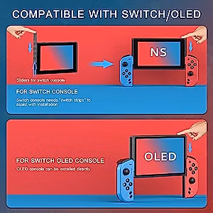 Poupouduck Suitable Big Hand Switch Controllers for Switch/OLED, Handheld Switch Pro Controllers Replace Switch Joycon, Split Pad Pro with Button Lights, Turbo, 4-Level Vibration, 6-Axis Gyro
