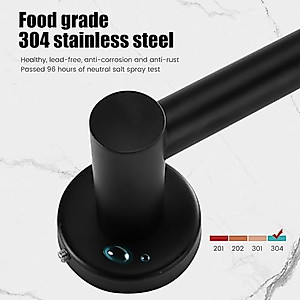 2Pcs Retractable 11 to 24 Inches Towel Bar for Bathroom - Thicken SUS304 Stainless Steel Towel Holder - Heavy Duty Wall Mounted Towel Rack Hanger - Home Decor Towel Rod, Towel Organizer, Black