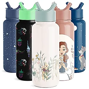 Simple Modern Disney Water Bottle with Straw Lid Vacuum Insulated Stainless Steel Metal Thermos | Gifts Reusable Leak Proof Flask for Gym, Travel | Summit Collection | 32oz Winnie the Pooh