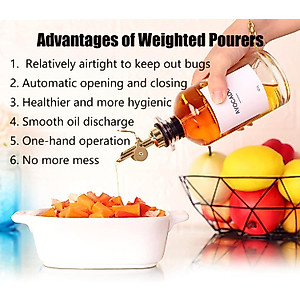 Pafusen 2 Pack Automatic Liquor Pour Spout, Auto Flip Olive Oil Dispenser Spout, Pour Spout for Liquor Bottles, Olive Oil Spout, Bottle Pourers for Alcohol Wine Syrup Home Bar Accessories Silver