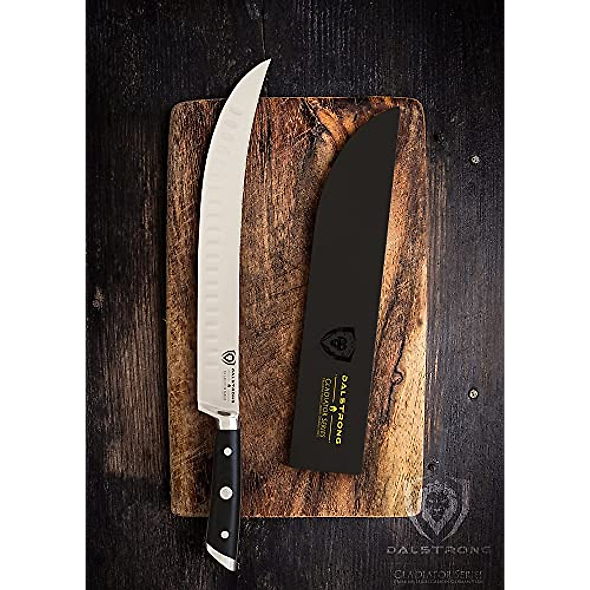 Dalstrong Butcher Knife - 10 inch - Gladiator Series Elite - Cimitar Breaking Knife - Forged High-Carbon German Steel - Razor Sharp Meat Kitchen Knife - Sheath Included - NSF Certified