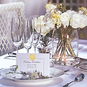 200 Pieces Envelope Embossed Sticker 're Invited Wedding Round Embossed Foil Seals Embossed Aluminum Foil Sticker Seal are Invited Stickers for Envelopes Invitations Present Decoration (Gold)