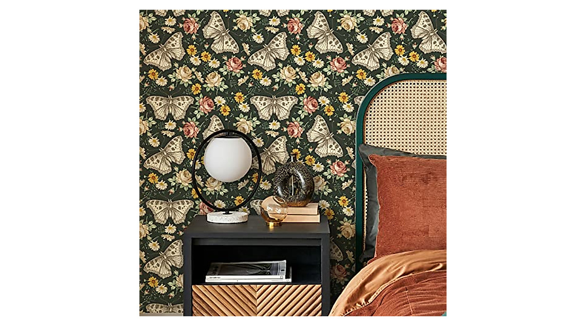 Dark Floral Peel and Stick Wallpaper for Elegant Home Decor