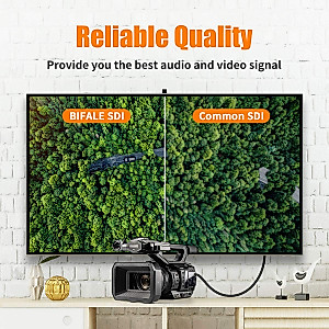 BIFALE SDI Cable 75ft, 3G HD-SDI Cable, Heavy Duty BNC to BNC Cable 75 Ohm, 1080P for Video Security Camera CCTV Systems Video Coaxial Cable