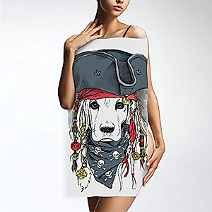 Sinestour Portrait of Cocker Spaniel Dog in Pirate Hat Hand Towels for Bathroom Decorative Guest Hand Towels Multipurpose for Gym and Hotel