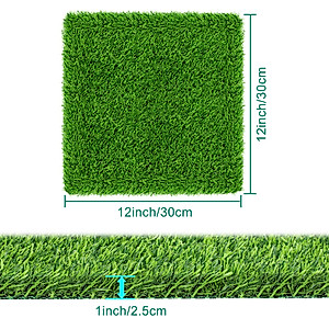 DenForste 6 Pack Chicken Nesting Box Pads - Washable Artificial Grass Nesting Pads - Chicken Nesting Pads for Chicken Coop and Pet Garden Lawn Indoor Outdoor 12"×12"×1"