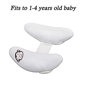Baby Adjustable Head Neck Support - Banana Shape Travel Pram Pillow Cushion, Headrest for Car Seat Pushchair Stroller Rocker