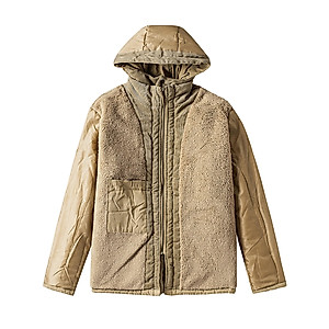 Mr.Stream Men's Winter Hooded Jacket Windproof Sherpa Lined Fleece Windbreaker Coat Outerwear Warm Parka 3256 Green L