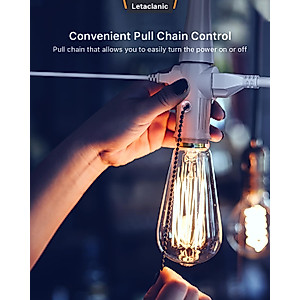 Letaclanic Light Socket to Plug Adapter, 2-Pack Pull Chain 2/3 Prong Light Socket Adapter E26/E27 Light Bulb Outlet Socket Polarized Plug Converter for Garages, Living Rooms, hallways, and More