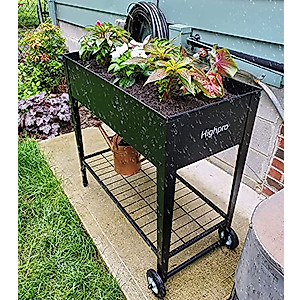 Highpro Raised Garden Bed with Legs, Mobile Planter Box Elevated on Wheels Portable Planter Cart Outdoor Indoor for Vegetable Herbs Potted Plants Flowers
