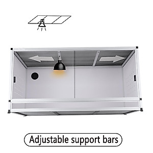 PVC Reptile Enclosure 48 * 24 * 24" Space Efficient Large Reptile Terrarium Habitat 120 Gallon for Bearded Dragon Gecko Lizard Snake, Wide Vivarium with Sliding Doors Lock (2pcs-White Panels)