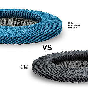 NEIKO 11255A 10 Pack Jumbo Zirconia Flap Discs 4-1/2 for Angle Grinder, 40 Grit Flapper Wheel, Flat T27 Grinding Wheel 4.5 Inch Flap Disc, 7/8" Arbor Grinding Disc, Flap Wheel for Wood & Metal Sanding