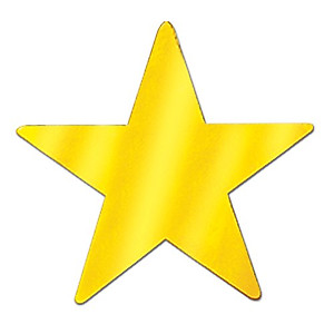 Beistle 57027-GD Gold Metallic Star Cutouts, 3-1/2 Inch (Value 36-Pack)