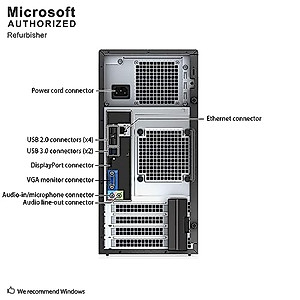 Dell 3020-T, Core i5-4570 3.2GHz, 8GB RAM, 500GB Hard Drive, DVDRW, Windows 10 Pro 64bit (Renewed)