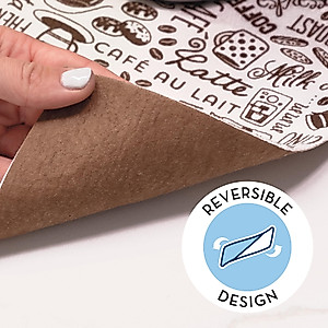 S&T INC. Coffee Mat, Absorbent Coffee Bar Mat for Coffee Maker and Espresso Machine, Coffee Maker Mat for Countertops, Typography Print, 12 in. x 18 in., 1 Pack