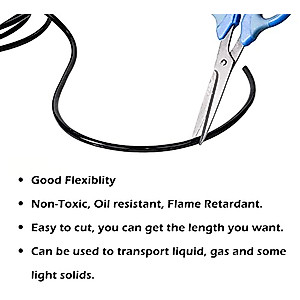 Feelers Black PVC Vinyl Tubing 1" ID x 1-1/4" OD Water Fish Tank Aquarium Air Line Lightweight Hose BPA Free, 9.84 Feet