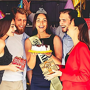 FASOTY 30th Birthday Decorations for Women,30th Birthday Sash,30th Birthday Crown,30th Birthday Tiara,Birthday Crowns for Women 30 and Fabulous,Happy 30th Birthday Gifts for Her