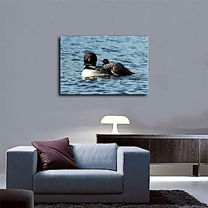 Loon Raft Poster Canvas Poster Wall Art Decor Print Picture Paintings for Living Room Bedroom Decoration Frame: Frame:16x24inch(40x60cm)