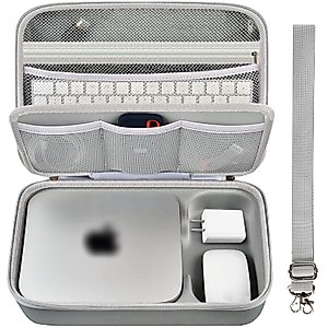 Case Compatible with Apple 2023 Mac Mini M2/ Mac Mini M1 & Mac Mini Previous Model Desktop Computer, Electronics Organizer Fits for Keyboard, Magic Mouse and Accessories (Box Only)-Gray