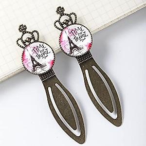 2 Pack Metal Bookmarks, Bookmark for Book Lovers, Readers, Writers, Women, Men, Eiffel Tower Paris Travel