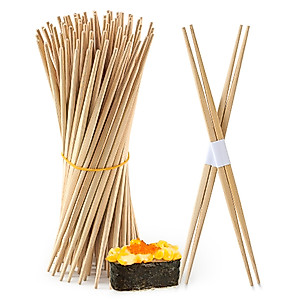 LOROTOCO 100Pairs Bamboo Chopsticks Disposable | Japanese | Sushi | Separated | Non Slip | Pointed Chopsticks-（9.45in）