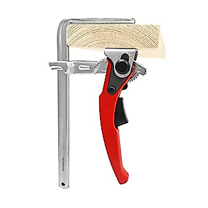 QWORK Ratcheting Table Clamp, 2 Pack Quick Release Bar Clamp with 6-5/16" Capacity and 2-5/16" Throat Depth for Sanding, Cutting