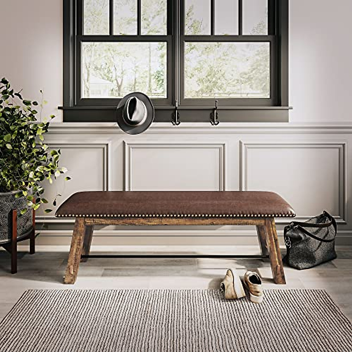 Jofran Cannon Valley Dining Bench, 56" W X 15" D X 19" H, Finish, (Set of 1)