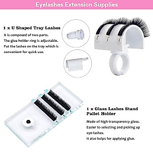Beuaty Star Professional Lashes Kit False Eyelash Extensions Practice Kit Flat Mannequin Head Lash Extensions for Beginners Makeup Training and Eyelash Graft(No Glue)