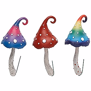 Magical Miniature Garden 7" Mushroom Collection (3 Pack) - 3 Fairy Garden Beautiful Miniature Mushrooms Included. A Gnome - Fairy Garden Accessory