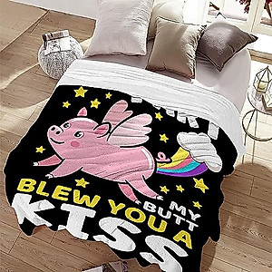 Funny Pig Blanket Gift for Girls Boys- 40x50 Inches Soft Flannel Throws Blankets Funny Gift for Teen Women Men Adult Cute Pig Lover Gifts for Birthday Christmas Halloween Bed Sofa Couch