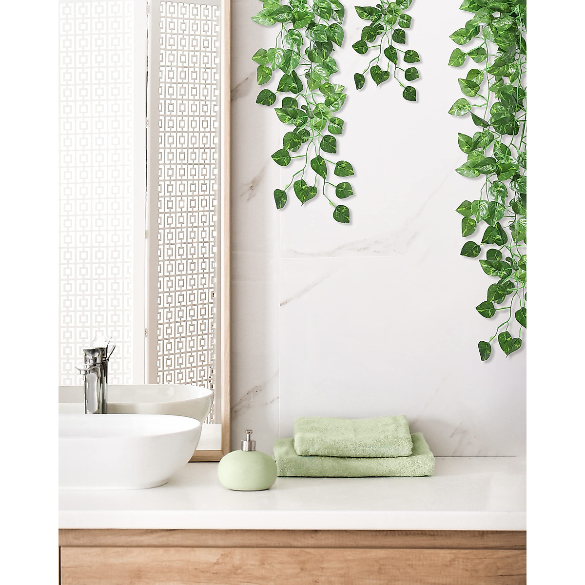 Omldggr 3 Pieces Artificial Hanging Ivy Vine Artificial Hanging Plants for Indoor Outside Home Garden Office Decor