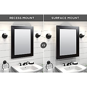 Zenna Home, Black Reversible Surface/Recess Mount Framed Mirror Medicine Cabinet, 24.625 in. x 30.625, 24.625 x 30.625 inches