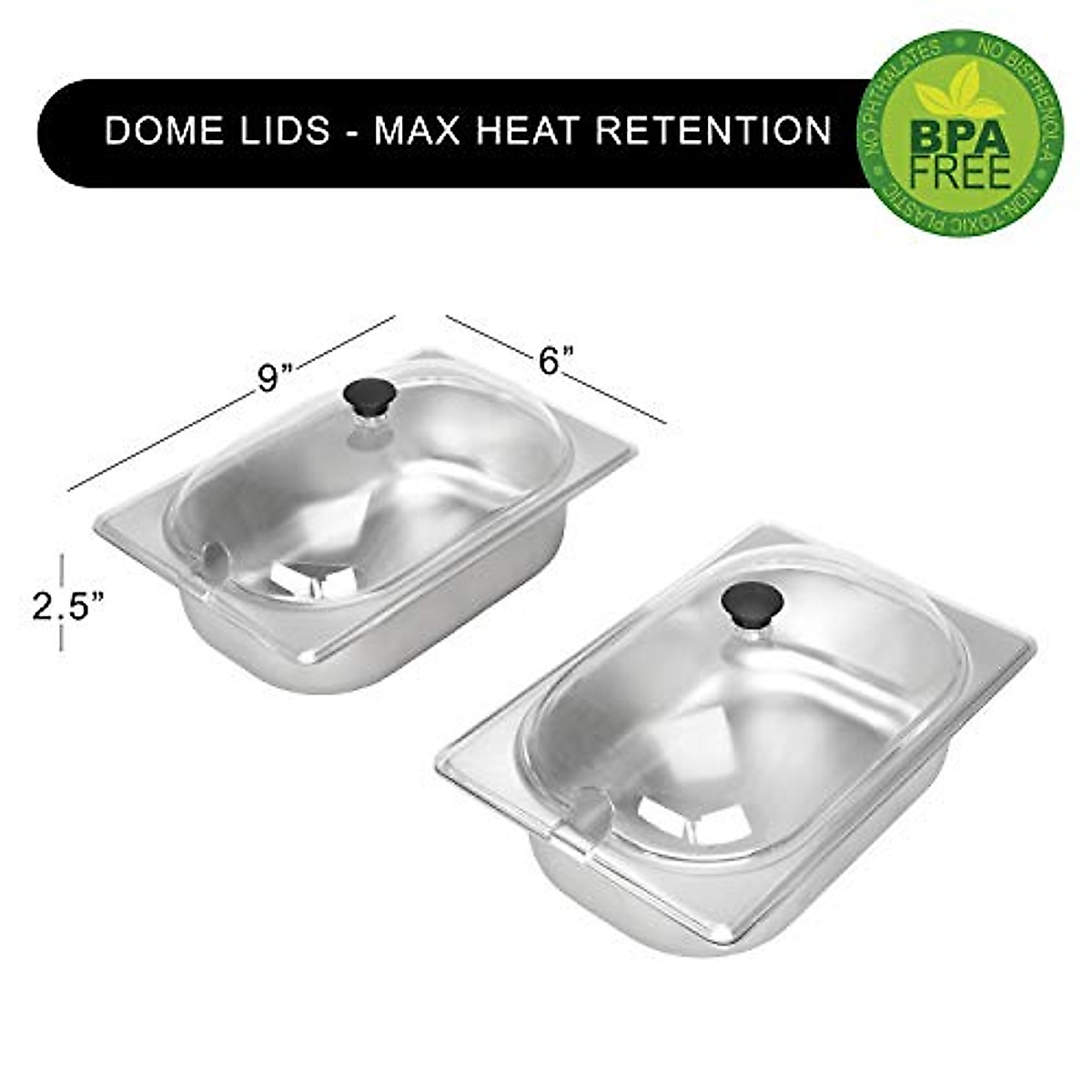 Brentwood 3-Quart 2 Pan Buffet Server and Warming Tray, Brushed Stainless Steel