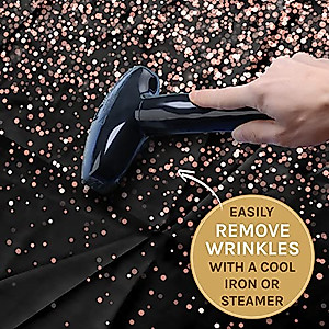 Rose Gold and Black Backdrop - Perfect Party Decoration for Birthday, Christmas, New Years, Bachelorette, Weddings, Graduation, Prom, Valentine's Day | Measures 6ft x 6ft