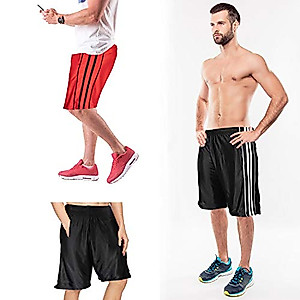 High Energy Long Basketball Shorts for Men, 4 Pack, Sports, Fitness, and Exercise, Athletic Performance, Pack 214, 3X-Large