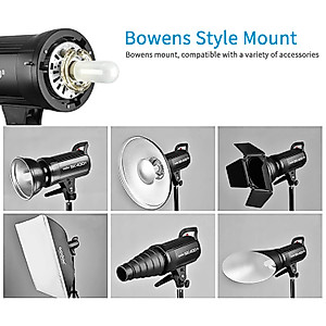 Godox SK400II Studio Strobe 400W, 2.4G Wireless X System GN65 5600K Monolight with Bowens Mount 150W Modeling Lamp, Outstanding Output Stability, Anti-Preflash