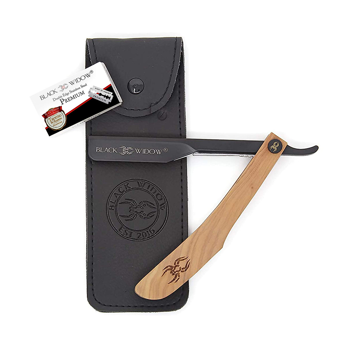 Professional Straight Razor for Men, Barber Straight Edge Razor Kit with 10 Double- Edge Straight Razor Blades, Straight Razor Shaving Kit Stainless Steel