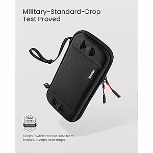 tomtoc Slim Carrying Case for Nintendo Switch / OLED Model, Protective Switch Sleeve with 10 Game Cartridges, Hard Portable Travel Carry Case, with Original Patent and Military Grade Protection, Black