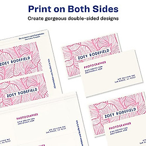 Avery Clean Edge Printable Business Cards with Sure Feed Technology, 2" x 3.5", White, 1,000 Blank Cards for Laser Printers (5874)