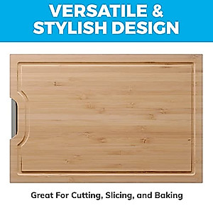Easy-to-Clean Bamboo Wood Cutting Board Set with Non Stick Pullout Baking Sheet Tray - Easy Compact Storage Chopping Board Set