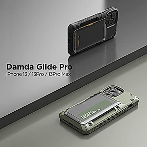 VRS DESIGN Damda Glide Pro Phone Case for iPhone 13, Sturdy Semi Auto Wallet [4 Cards] Case Compatible for iPhone 13 Case (2021) Black