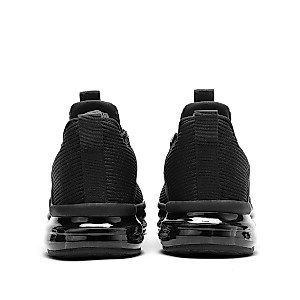 Socviis Mens Slip on Trail Runners Air Cushion Fashion Shoes Casual Tennis Walking Athletic Sneakers Basketball Trainers Zapatillas Black