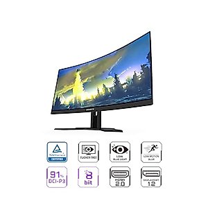 GIGABYTE G27FC A (27" 165Hz 1080P Curved Gaming Monitor, 1920 x 1080 VA 1500R Display, 1ms (MPRT) Response Time, 91% DCI-P3, FreeSync Premium, 1x Display Port 1.2, 2x HDMI 1.4)