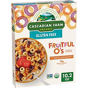 Cascadian Farm Organic Fruitful O's Breakfast Cereal, Gluten Free, Made With Whole Grain, 10.2 oz
